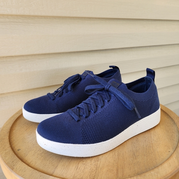 Fitflop | Shoes | Fitflop Rally Navy Blue Knit Sneakers Size 85 | Poshmark